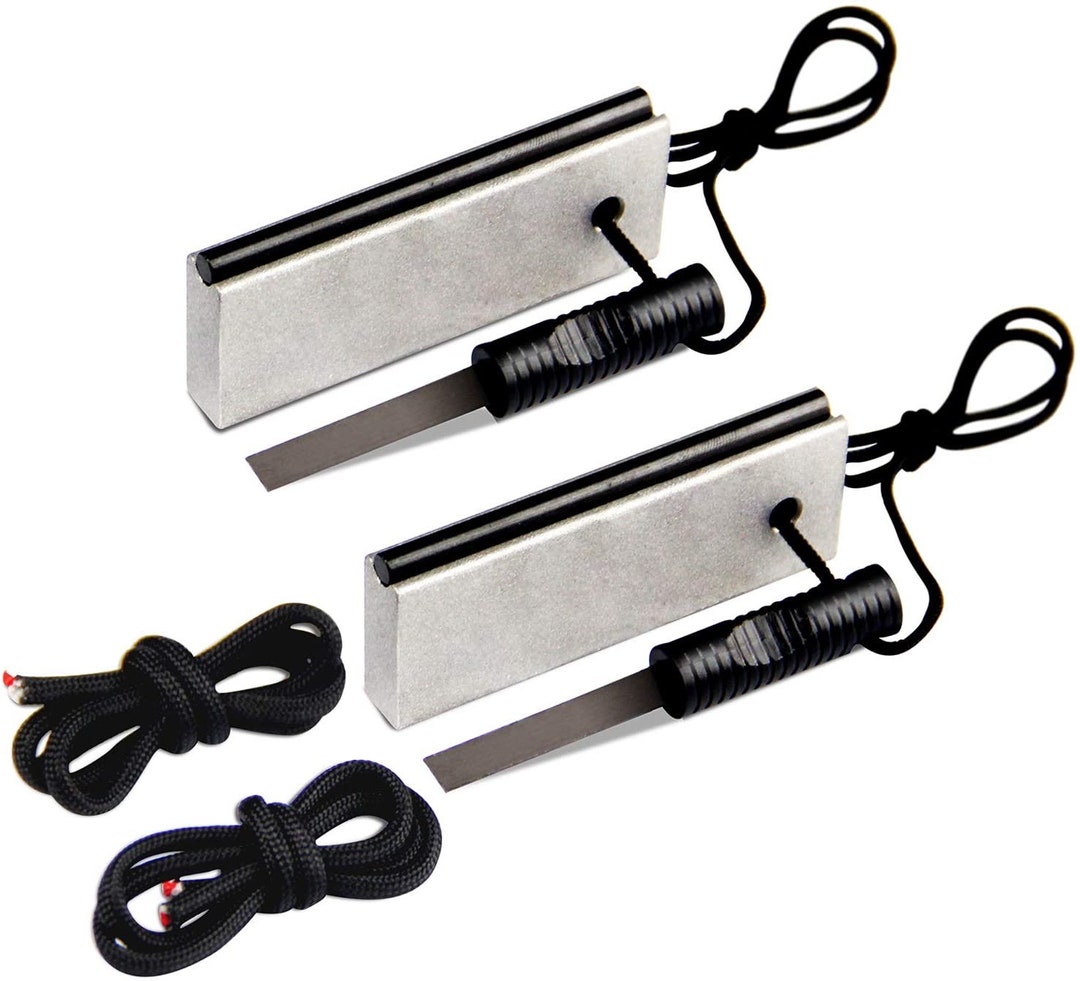 Magnesium Fire Starter 2-pack Waterproof Fire Steel Pouch for Camping ...