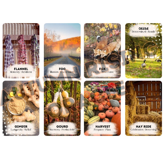 Autumn Rising Printable Oracle Deck | Printable Fall Oracle Cards | 64 ...