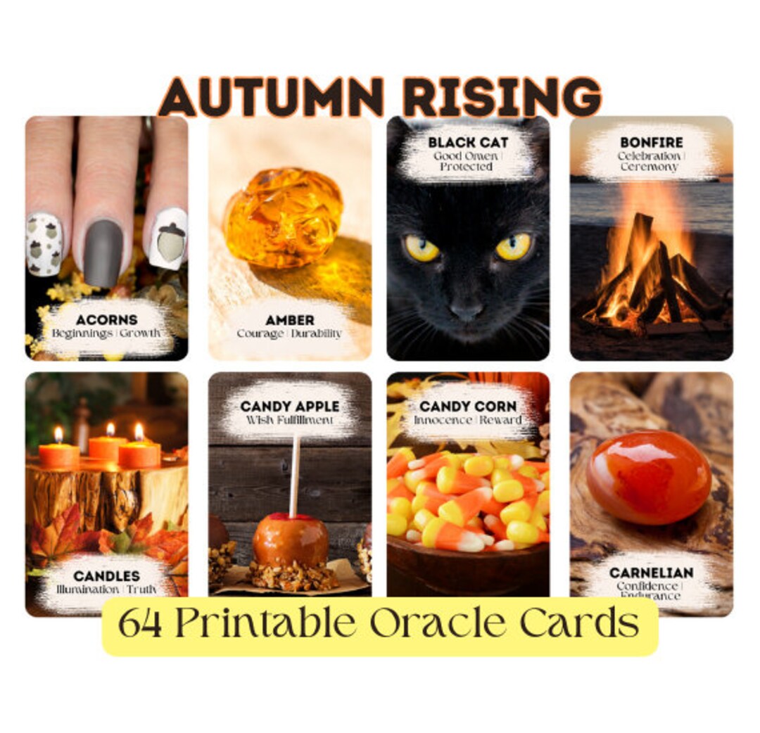 Autumn Rising Printable Oracle Deck | Printable Fall Oracle Cards | 64 ...