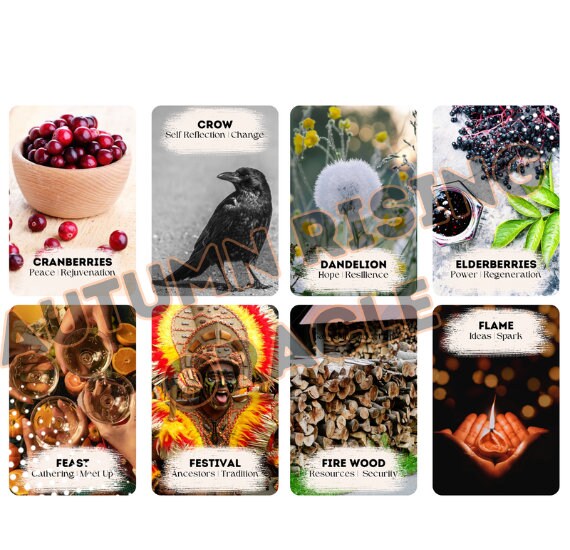Autumn Rising Printable Oracle Deck | Printable Fall Oracle Cards | 64 ...