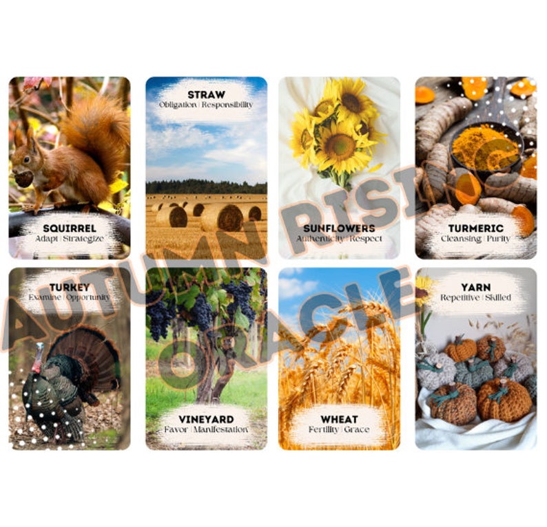 Autumn Rising Printable Oracle Deck Printable Fall Oracle Cards 64 ...
