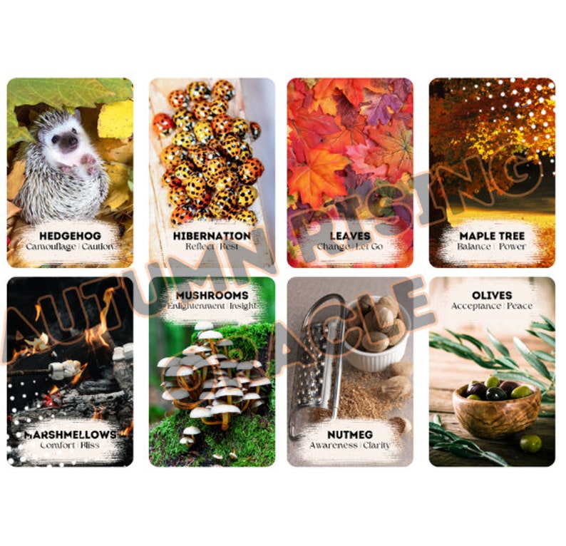 Autumn Rising Printable Oracle Deck Printable Fall Oracle Cards 64 ...
