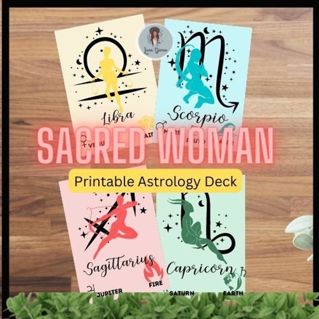 Sacred Woman Astrology Oracle Cards | Astrology Deck | Printable Oracle ...