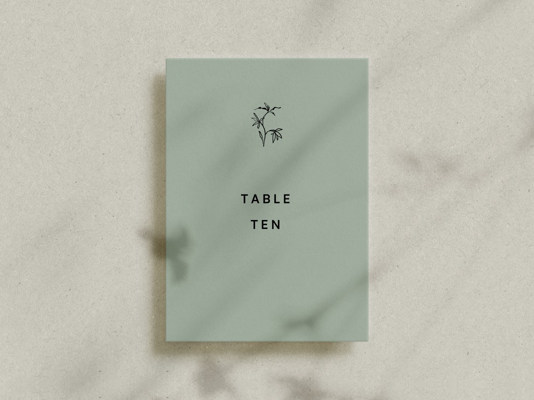 Hand-drawn Floral Table Numbers Template for Modern and Minimalist ...