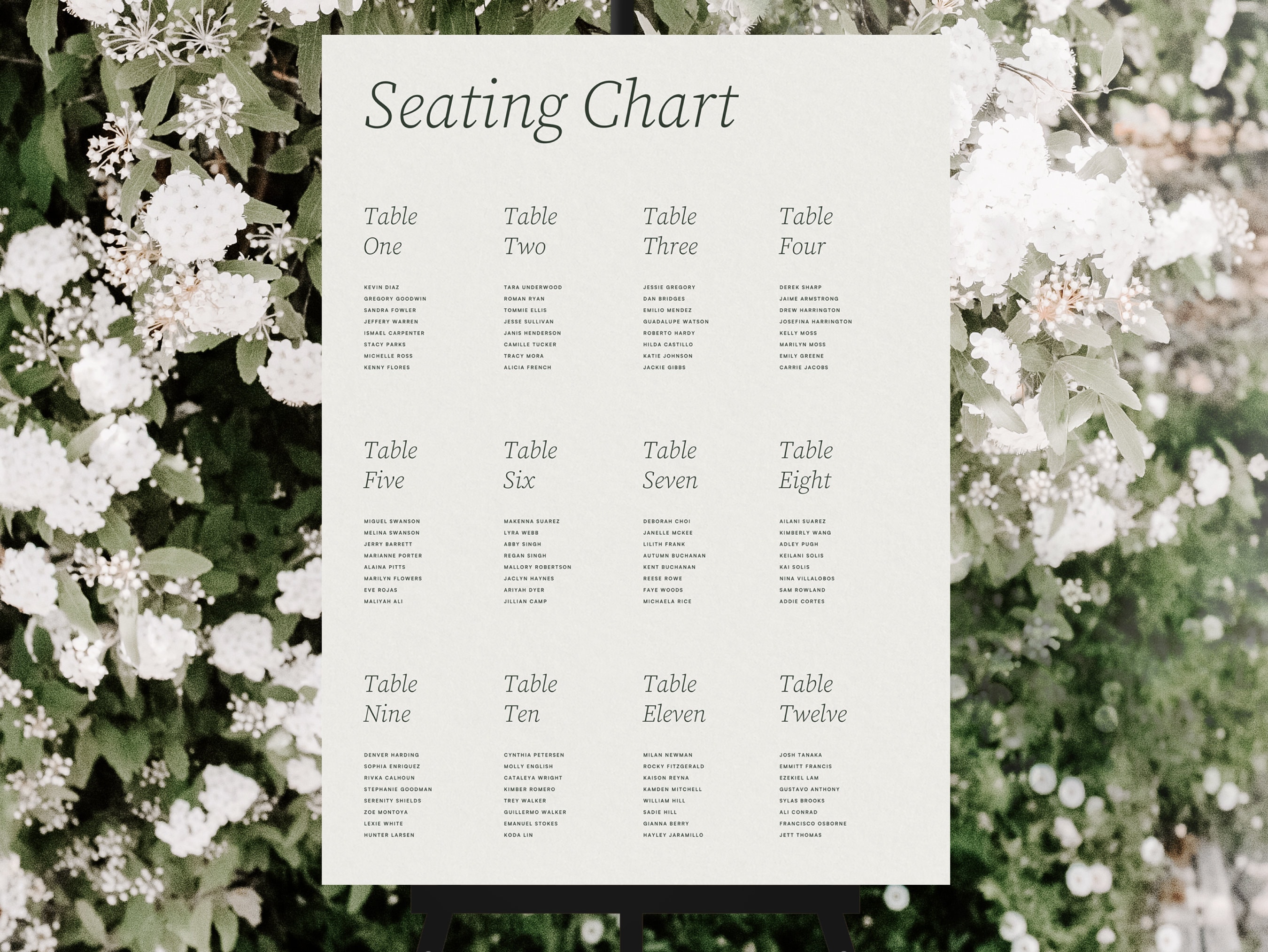 SOLEIL minimalist Seating Chart Template Effortless and Modern Design ...