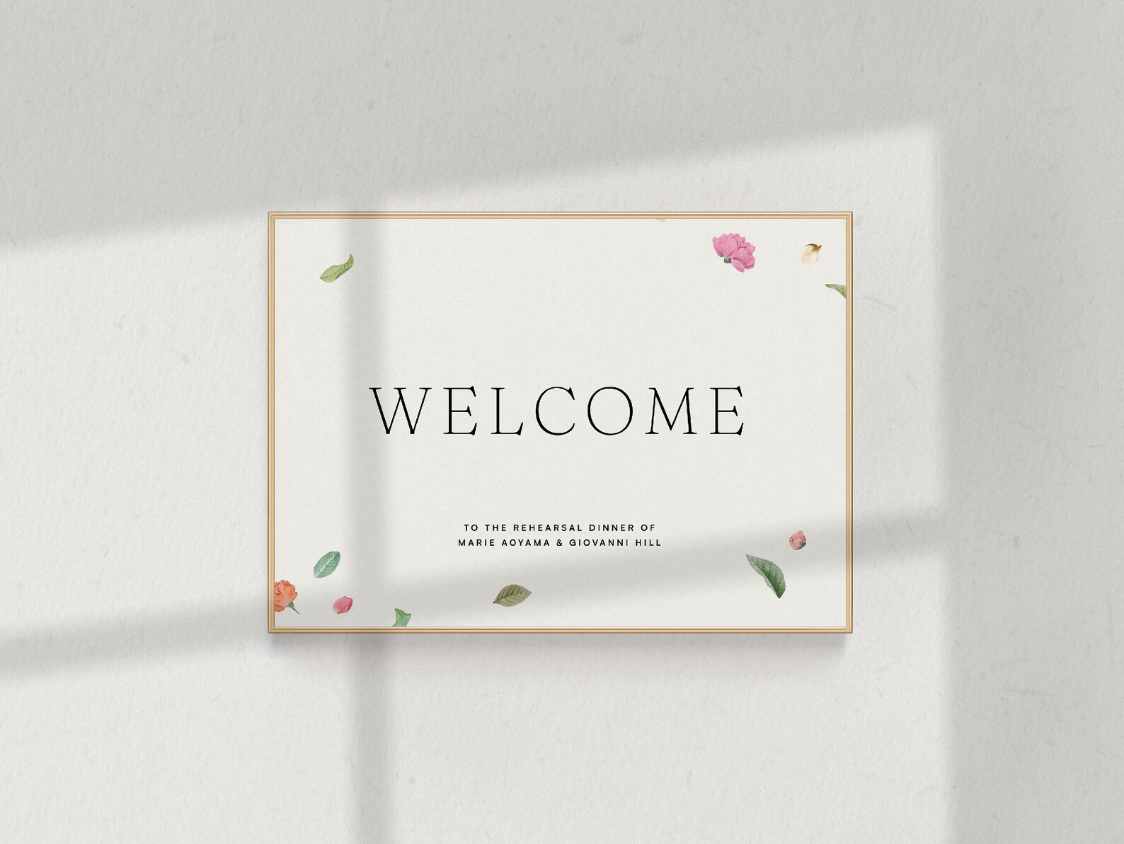 ROSA modern Floral Rehearsal Dinner Welcome Sign Template • Elegant and ...