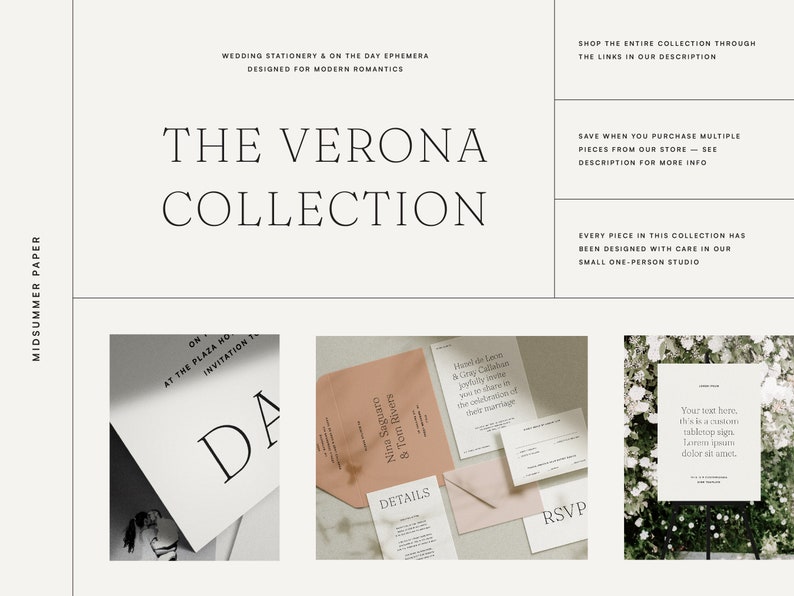VERONA modern Minimalist Welcome Sign Template Classic Typography ...