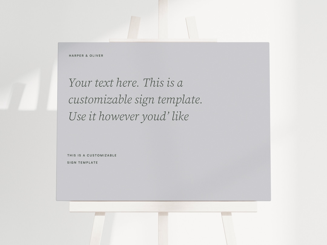 Minimalist Custom Large Sign Template for Effortless and Modern Wedding ...