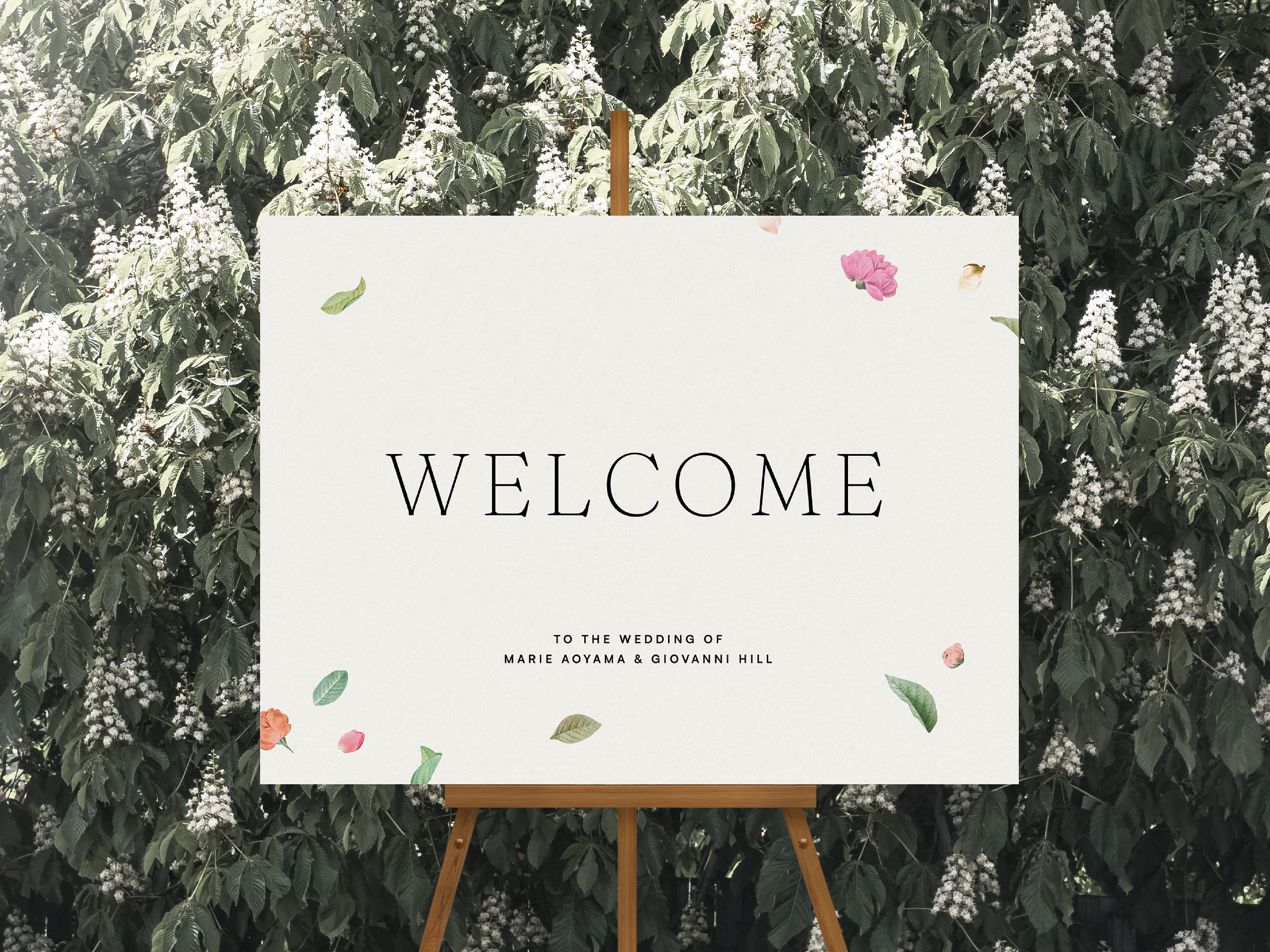 ROSA modern Floral Wedding Welcome Sign Template Instant Digital ...