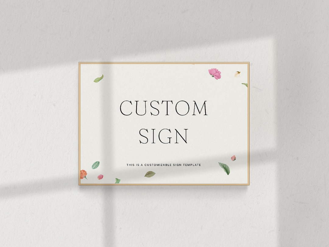 ROSA Plantilla de letrero grande personalizada floral moderna Elegante ...