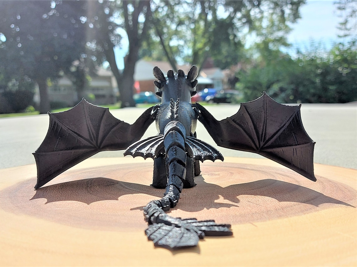 3D Printed Articulated Baby Toothless Dragon - Etsy