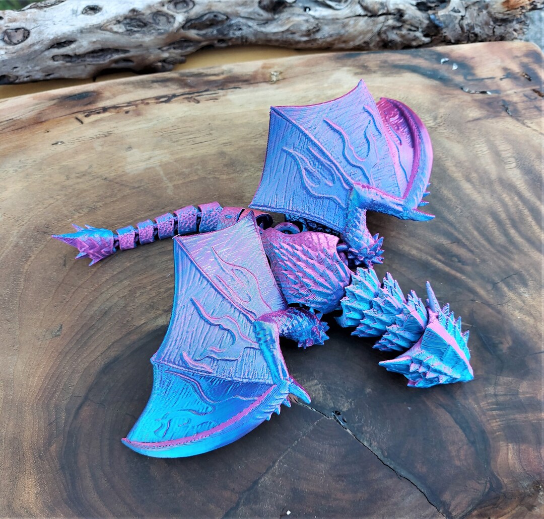 Dual Colour Baby Whelp Articulated Winged Dragon - Etsy
