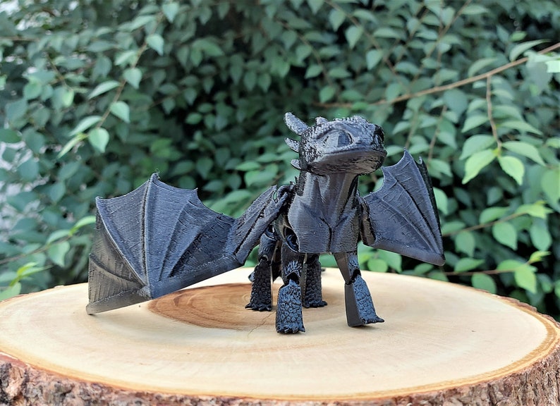 3D Printed Articulated Baby Toothless Dragon - Etsy
