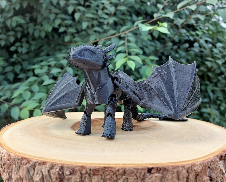 3D Printed Articulated Baby Toothless Dragon - Etsy
