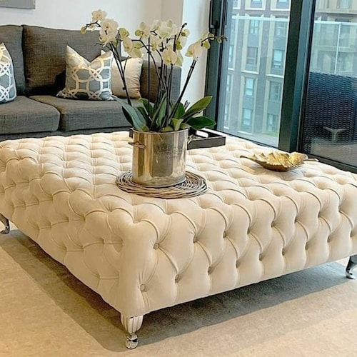 New Chesterfield Footstool / Coffee Table / Pouffe - Etsy UK