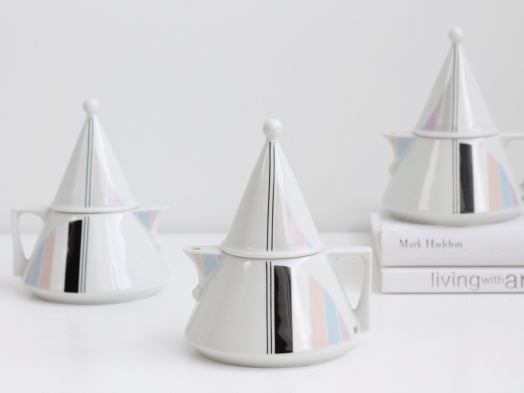 Vintage Single Tea Pot in Memphis Milano Style Design, Vintage 80's Tea ...