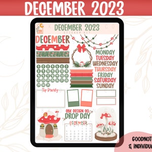 December 2023-digital Sticker Kit- Goodnotes Files & Pngs- Digital ...