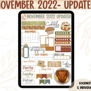 November Digital Sticker Kit- Updated 2023 - Goodnotes Files & Pngs ...