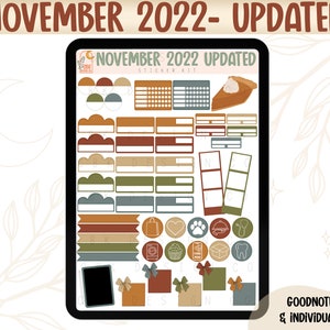 November Digital Sticker Kit- Updated 2023 - Goodnotes Files & Pngs ...