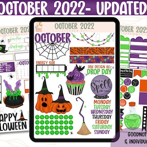 October Digital Sticker Kit- Updated 2022- Goodnotes Files & Pngs ...