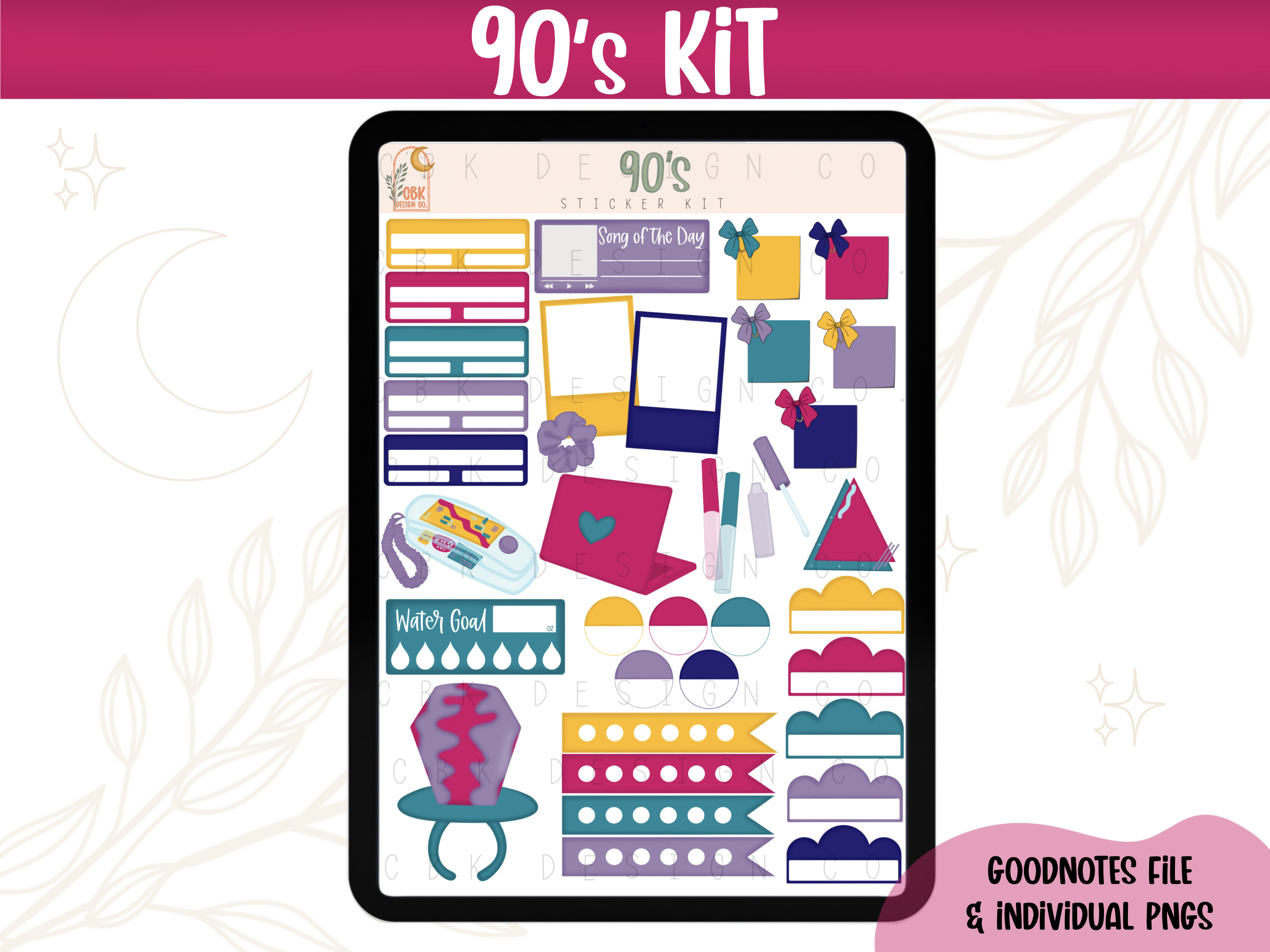 90’s Nostalgia Digital Sticker Kit- Goodnotes Files & Pngs- Digital ...