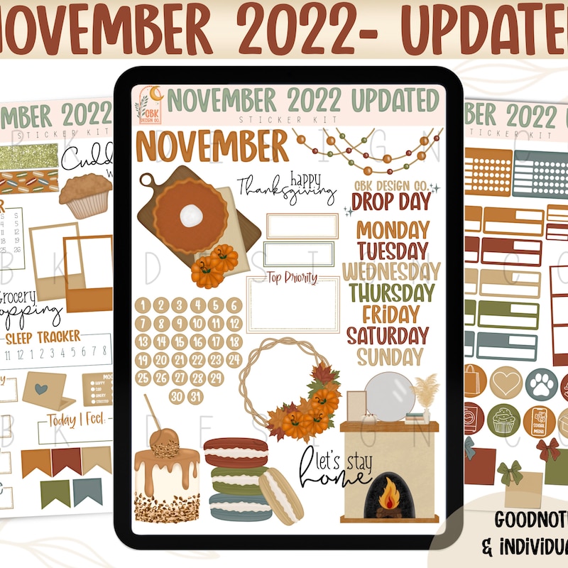 November Stickers Journal - Etsy