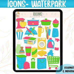 Digital Sticker Kit| Icons- Waterpark | Goodnotes Files & Pngs- Digital ...