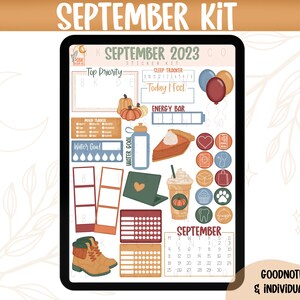 September 2023 Digital Sticker Kit- Goodnotes Files & Pngs- Digital ...