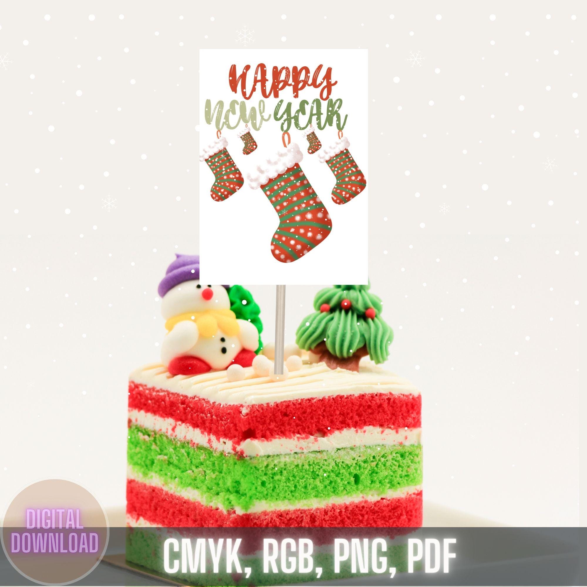 Christmas Gift Cake Topper SVG, Digital Downloadable Christmas Cupcake ...