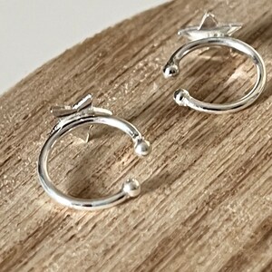 Pair of Sterling Silver Star Ear Cuffs - Etsy