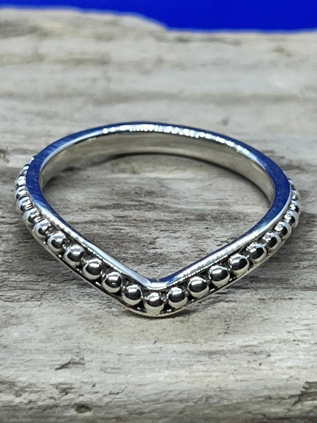 Oxidised Sterling Silver Chevron Ball Ring - Etsy