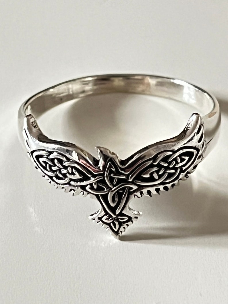 Sterling Silver Celtic Raven Ring - Etsy