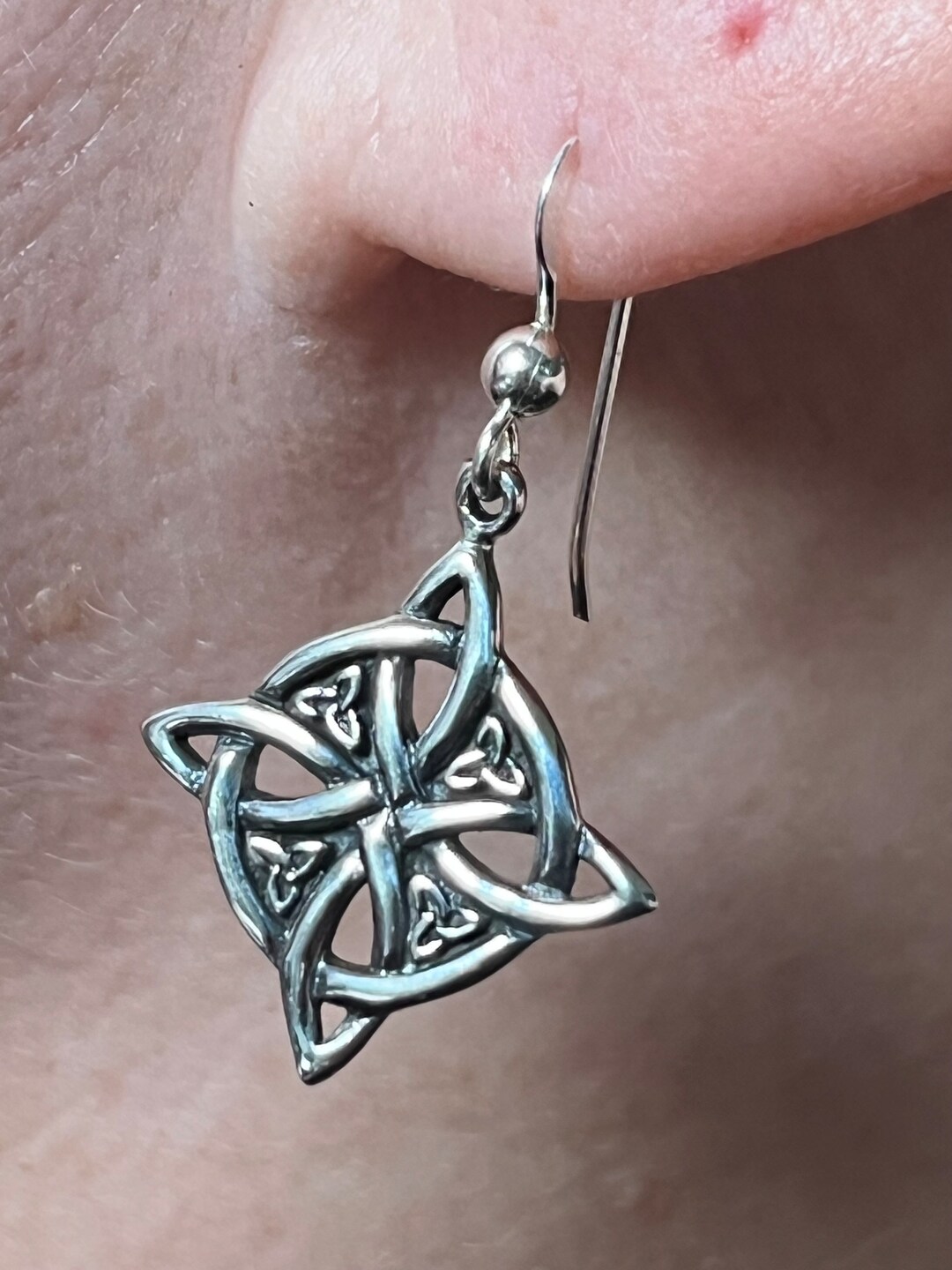 Oxidised Sterling Silver Witches Knot Hook Earrings - Etsy