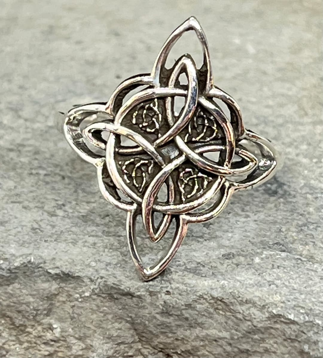 Oxidised Sterling Silver Witches Knot Ring - Etsy