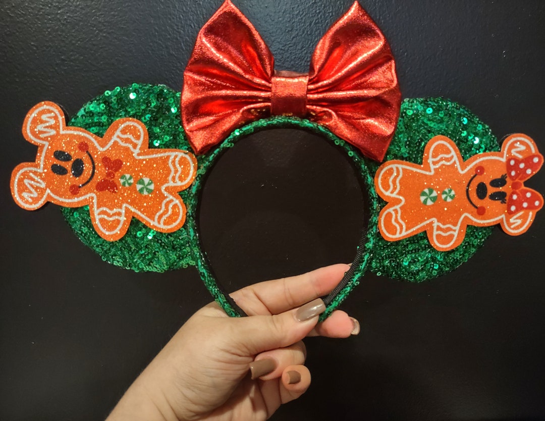 Gingerbread Mickey and Minnie Christmas Ears Mickey Mouse Minnie Mouse ...