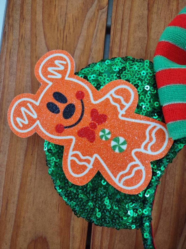 Gingerbread Mickey and Minnie Christmas Ears Mickey Mouse - Etsy