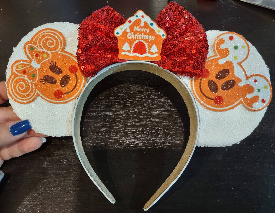 Gingerbread Christmas Mickey Mouse Minnie Mouse Ears - Etsy