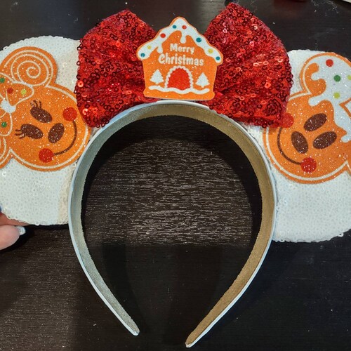 Gingerbread Mickey and Minnie Christmas Ears Mickey Mouse - Etsy