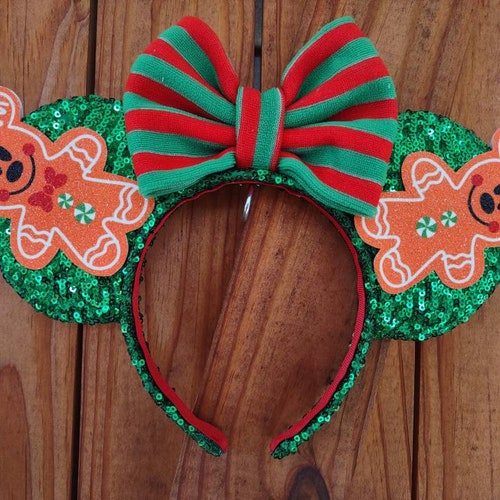 Gingerbread Mickey and Minnie Christmas Ears Mickey Mouse - Etsy