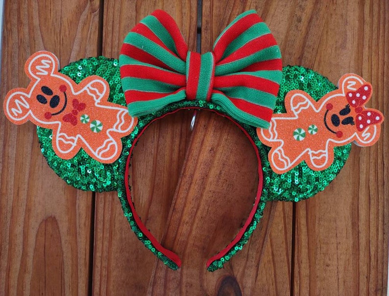 Gingerbread Mickey and Minnie Christmas Ears Mickey Mouse - Etsy