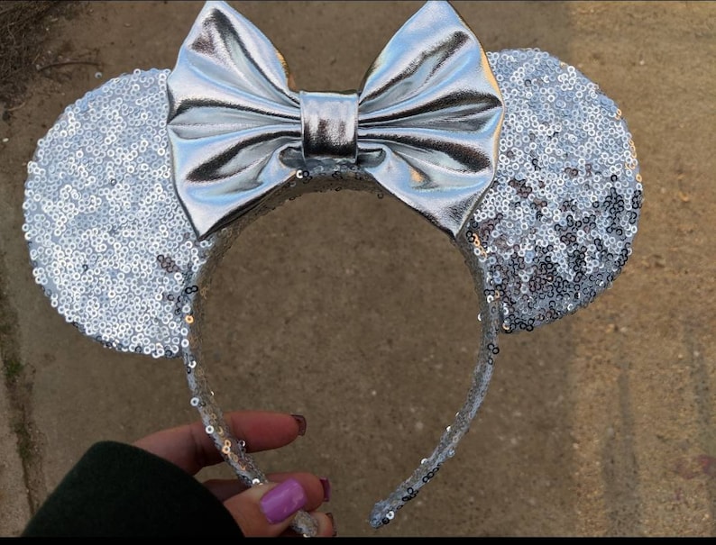 Sliver Mickey Mouse Minnie Mouse Ears - Etsy