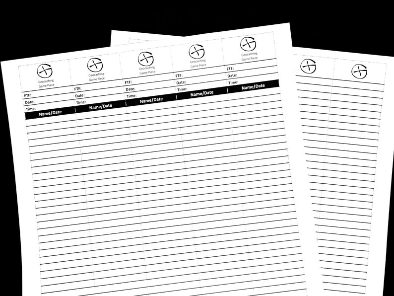 Geocaching, Geocache Log Sheets, Rite in the Rain Logs, Geocache ...