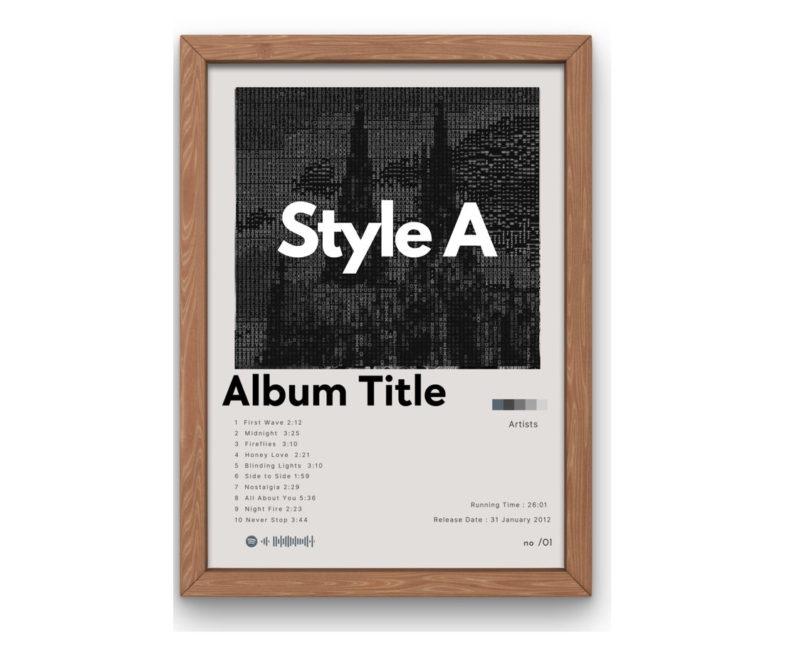 Custom Album Cover Prints Set of Three Music Posters Digital Download ...