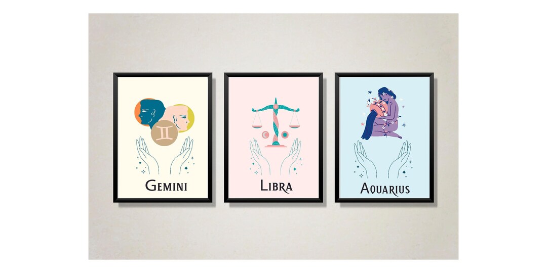Digital Design, Zodiac Sign Posters - Etsy