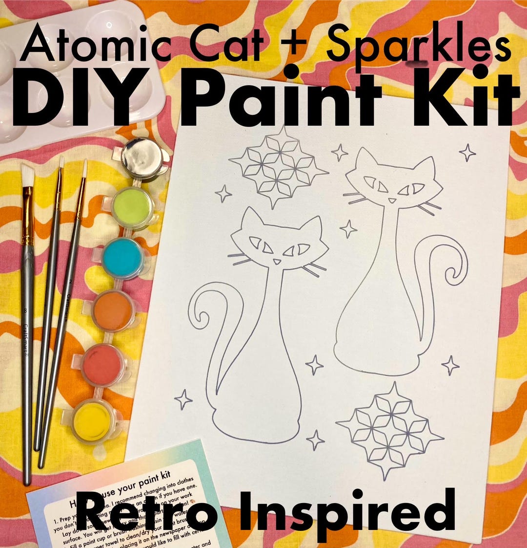 Atomic Cat Sparkles 8x10” Paint Kit, Paint Your Own, Paint Kit, Paint ...