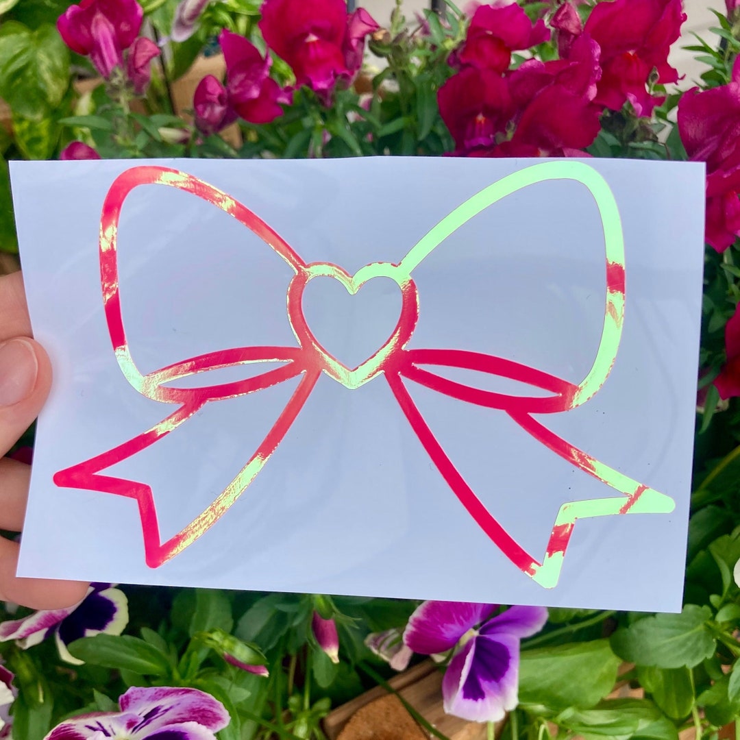 Girly Heart Bow Car Decal, Coquette Bow, Rear Window Decal, Windshield ...