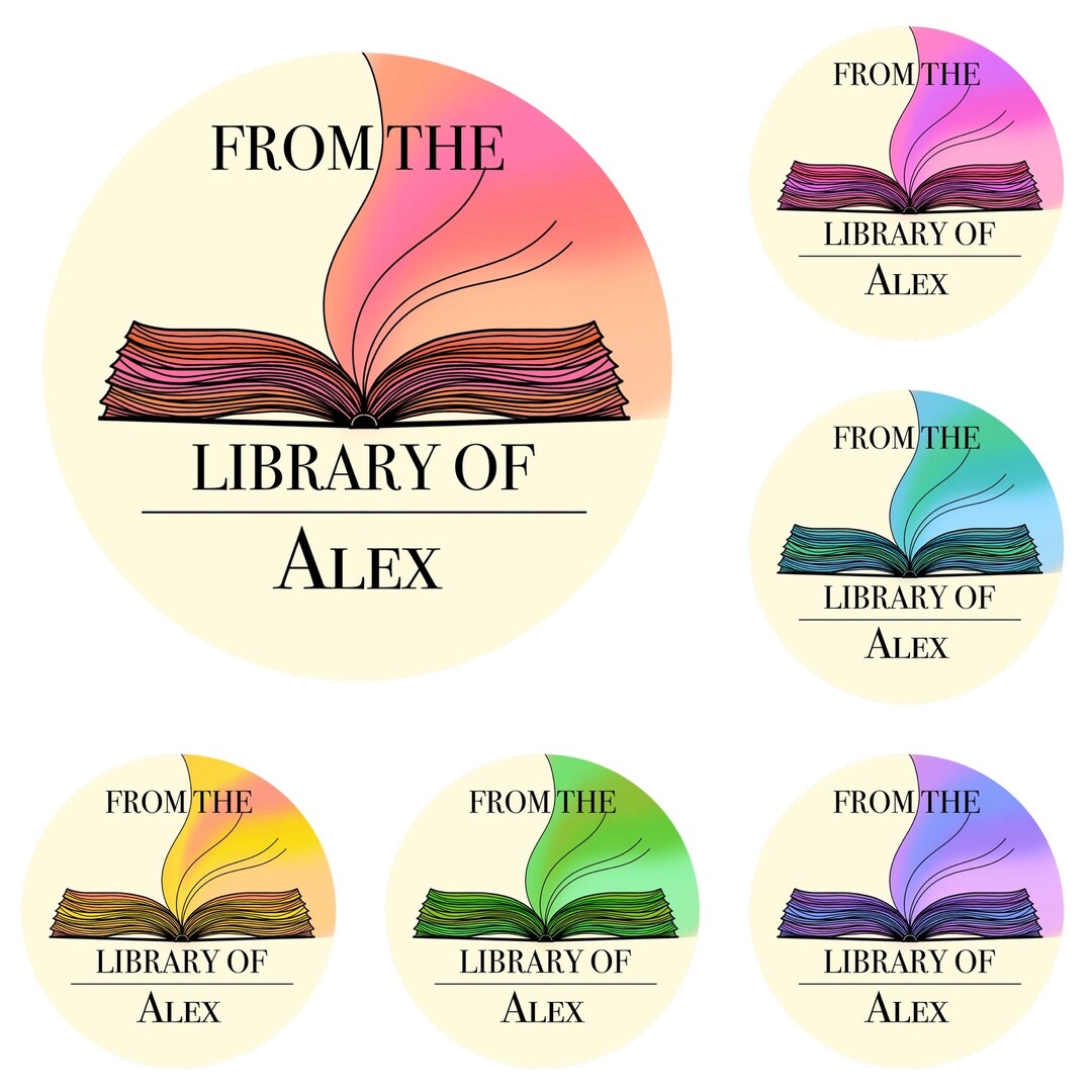 Personalized “from the Library Of” Pack of 12 Book Stickers Pack, Book ...