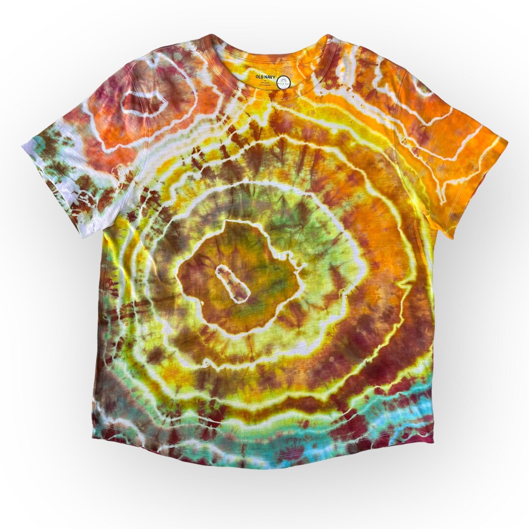 XL Rainbow Geode Tie Dye T-shirt, Colorful Agate Ice Dye, Wild Sky Tie ...