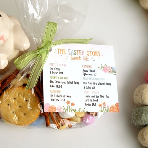Easter Story Snack Mix Printable Tag Christ Centered Easter - Etsy