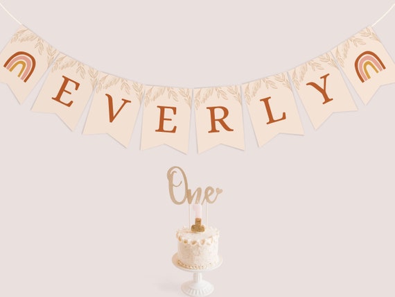 Boho Rainbow Birthday Banner Editable Template Printable - Etsy